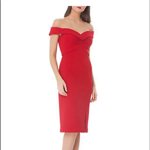 JS Collections | Dresses | Red Semi Formal Off The Shoulder Dress ...